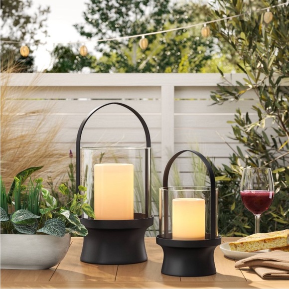 Threshold | Accents | Threshold Nwt Modern Metal Glass Battery Led ...